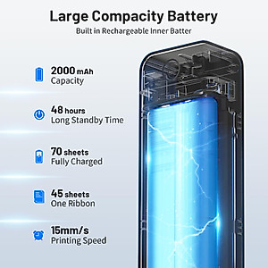 Phomemo Portable Printers Wireless for Travel, [Upgrade] P831 Inkless Thermal Transfer Portable Printer Support 8.5'' x 11'' US Letter Regular Copy Paper, Compatible with Phone & Laptop, 300DPI