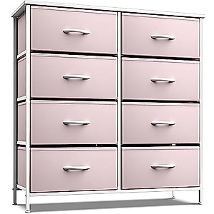 Sorbus Kids Dresser with 8 Drawers - Storage Unit Organizer Chest for Clothes - Bedroom, Kids Room, Nursery, & Closet (Pink, 31.5 x 12 x 32-8 Drawer)