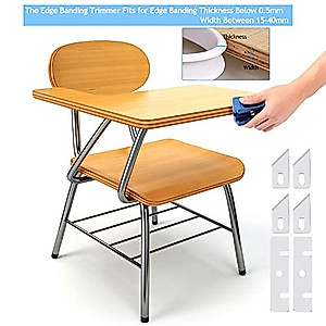 Banding Trimmer, Edgeband Cutter Tools Trimmer for Plywood Melamine Wood Double Veneer Trimmer Cabinet Wood Trimming Woodworking Tool Fit Width Range 15-40mm Thickness Below 0.5mm