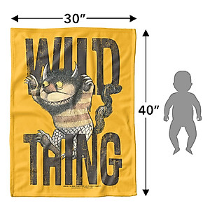 LOGOVISION Where The Wild Thing Lightweight Baby Blanket, 30"X40", Wild Thing Unisex for Infants Girls & Boys