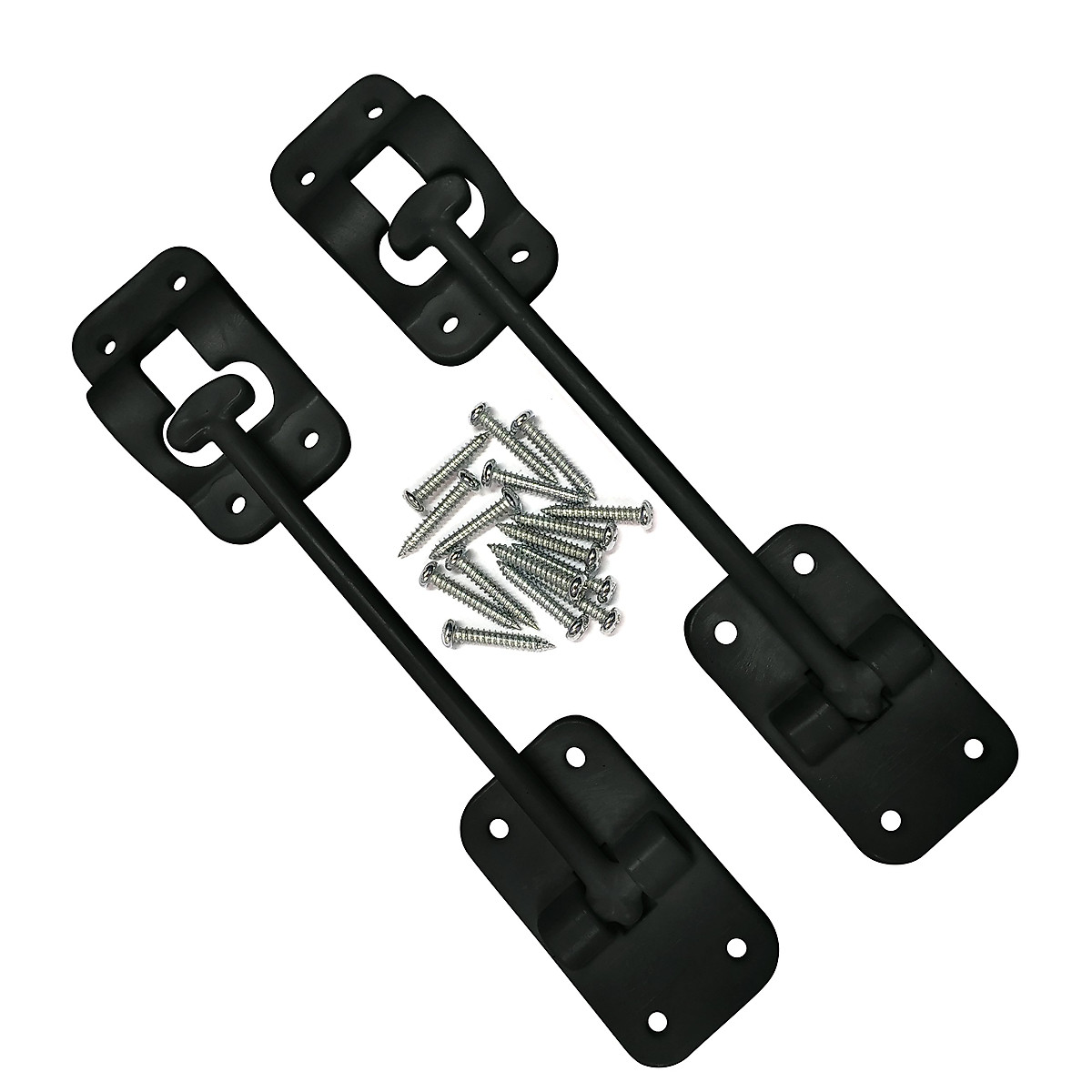 Camp'N 6" RV Door Holder and Latch - Camper & Trailer Door Catch - T Style OEM - Black 2 Pack with Hardware