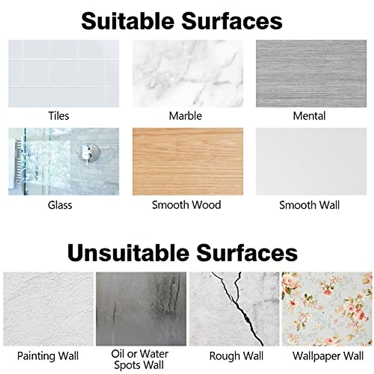 6pcs Adhesive Hooks Heavy Duty Stick on Wall Hooks Towel Hooks Door Hooks Waterproof Stainless Steel Razor Holder Shaver Hook (Black)