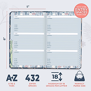 Boxclever Press Small Address Book with Over 400 Spaces! Hardcover Address Book with Alphabetical Tabs, Pocket & Change of Address Labels. Stunning Address Books - 8 x 5''