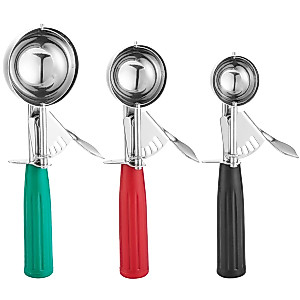 Cookie Scoop Set, Ice Cream Scoop Set, Multiple Size Large-Medium-Small Size Disher, Professional 18/8 Stainless Steel Cupcake Scoop