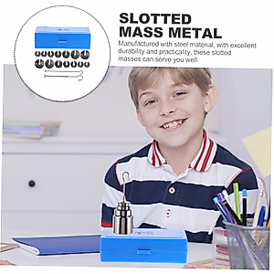 DOITOOL 1 Set Laboratory Slotted Mass Metal Slotted Weights Science Experiment Tools Hanger and Box