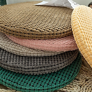 ZTGL 4 Pack Round Non Slip Cushions Seat Kitchen & Dining Office High Stool Chair Pads Memory Foam Seat Bar Pad ,Beige,40x40 cm