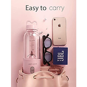 MEET JUICE Portable Personal Size Blender Mini Blender Large Capacity with 6 Blade Wireless Blender Making Shakes and Smoothies