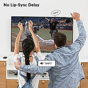 Avantree HT41866 Wireless Earbuds for TV Listening (Set of 2) with Bluetooth Transmitter, Individual Volume Control, 20Hrs Neckband Headphones, Plug & Play, No Audio Delay