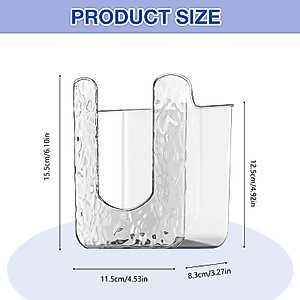 Kitchen Wipes Storage Box, Acrylic Wall Mounted Tissue Box Holder, 2024 New No Punching Wall-Mounted Tissue Holder for Bathroom, Flushable Wet Tissue Dispenser for Toilet Bathroom Home(White+Grey)