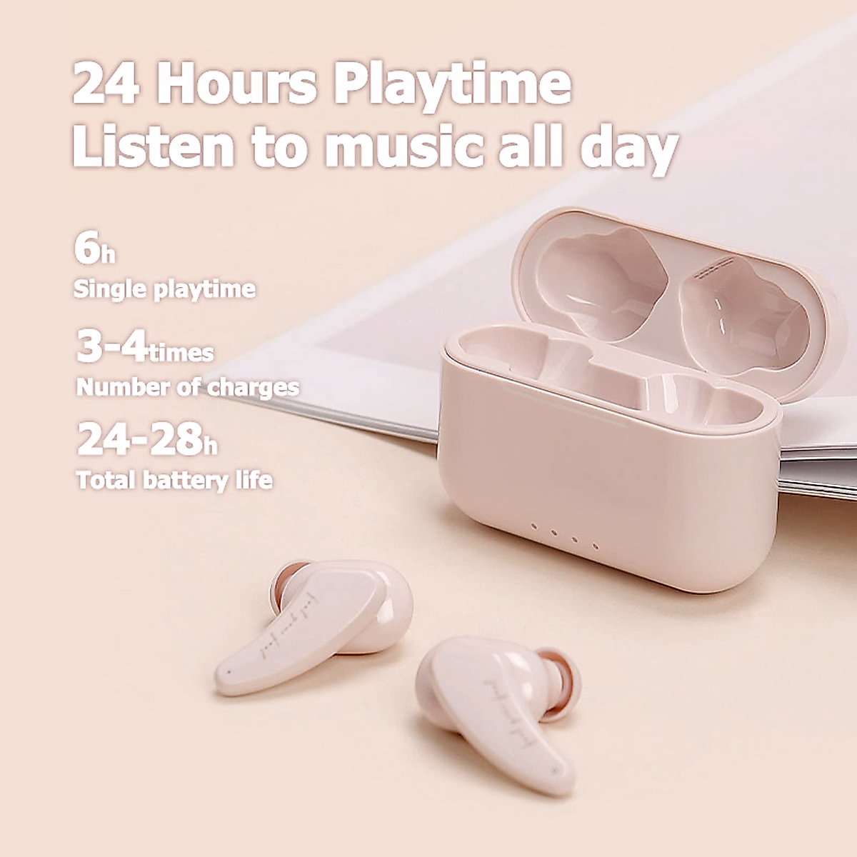 Xmenha True Wireless Earbuds Bluetooth 5.3 Ear Buds in Ear Headphones with Microphone TWS Wireless Earphones with Charging Case audifonos Bluetooth inalambricos Blue Tooth Ear Buds for iPhone Android
