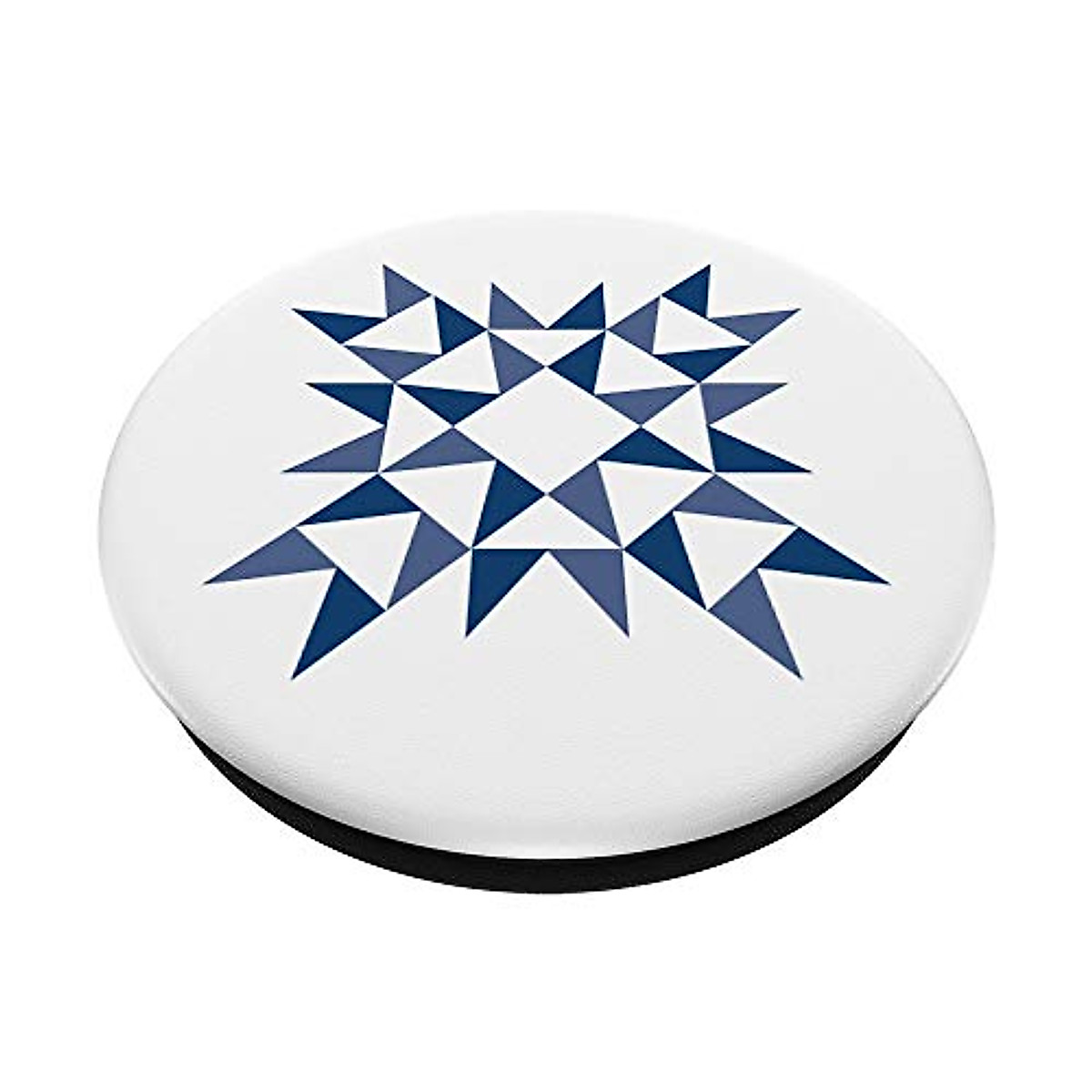 Blue Geometric Quilt Block Look PopSockets PopGrip: Swappable Grip for Phones & Tablets