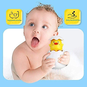 KAREZONINE Baby Bath Toy Duck Hatching Egg Squirting Rain Cloud Bathtub Water Toy with Hidden Duck Surprise Toy for Filling Easter Eggs Pool Floating Toy for Toddlers Boy Girl Kid Birthday Christmas
