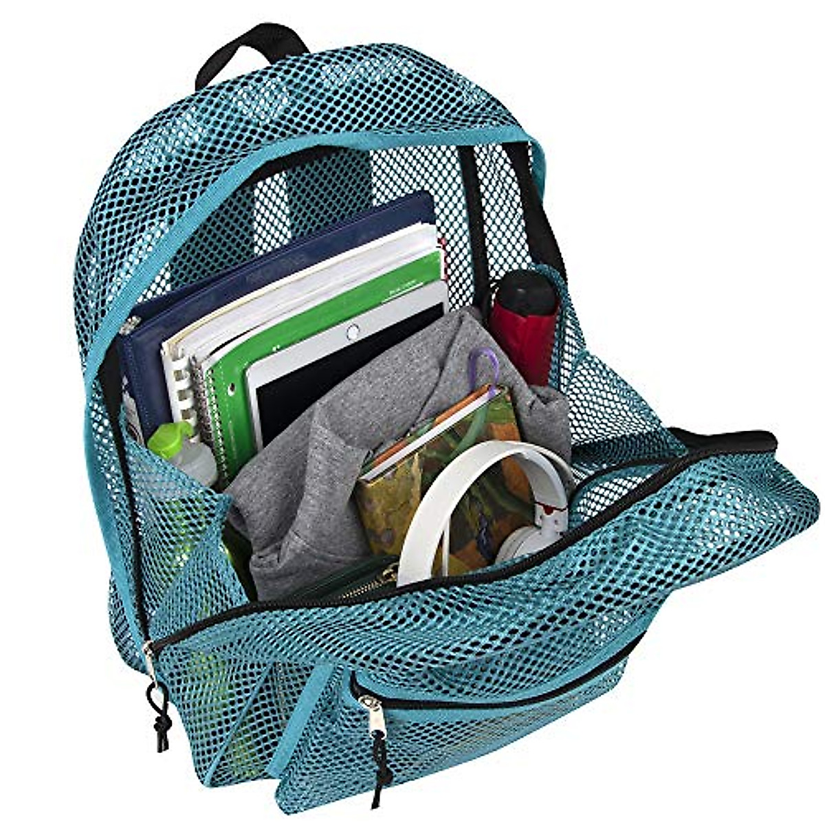 Summit Ridge Mesh Backpacks for Kids, Adults, School, Beach, and Travel, Colorful Transparent Mesh Backpacks with Padded Straps
