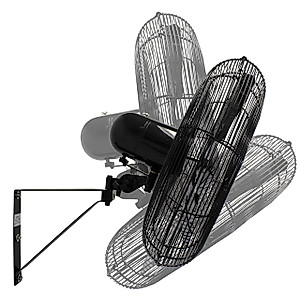 Air King 9025 24-Inch Industrial Grade Oscillating Wall Mount Fan , Black