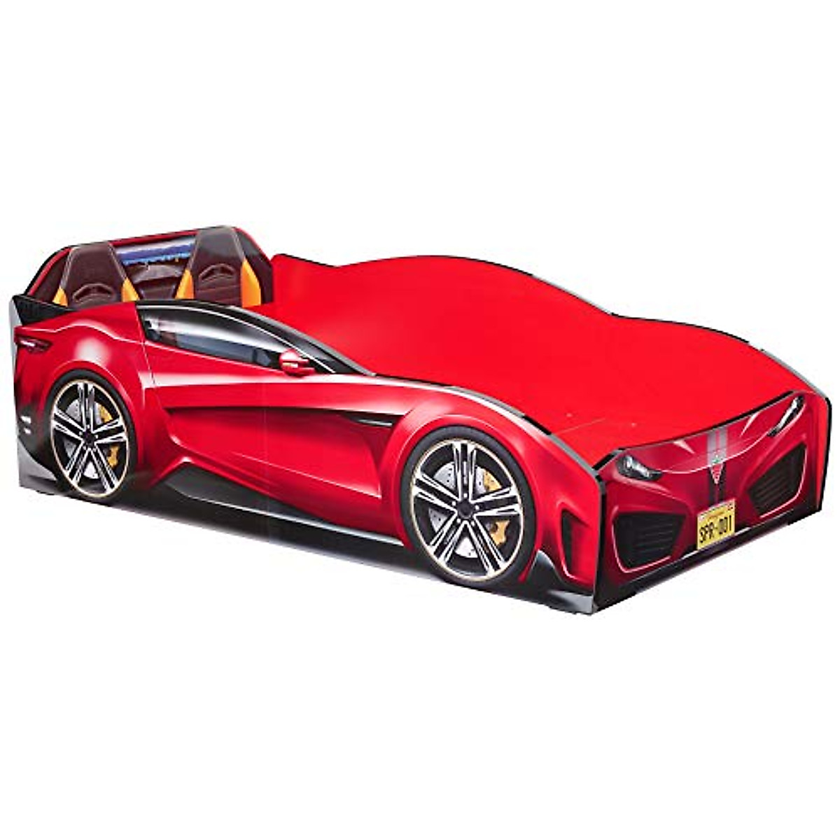 Cilek Spyder Race Car Toddler Bed Frame, Toddler, Red