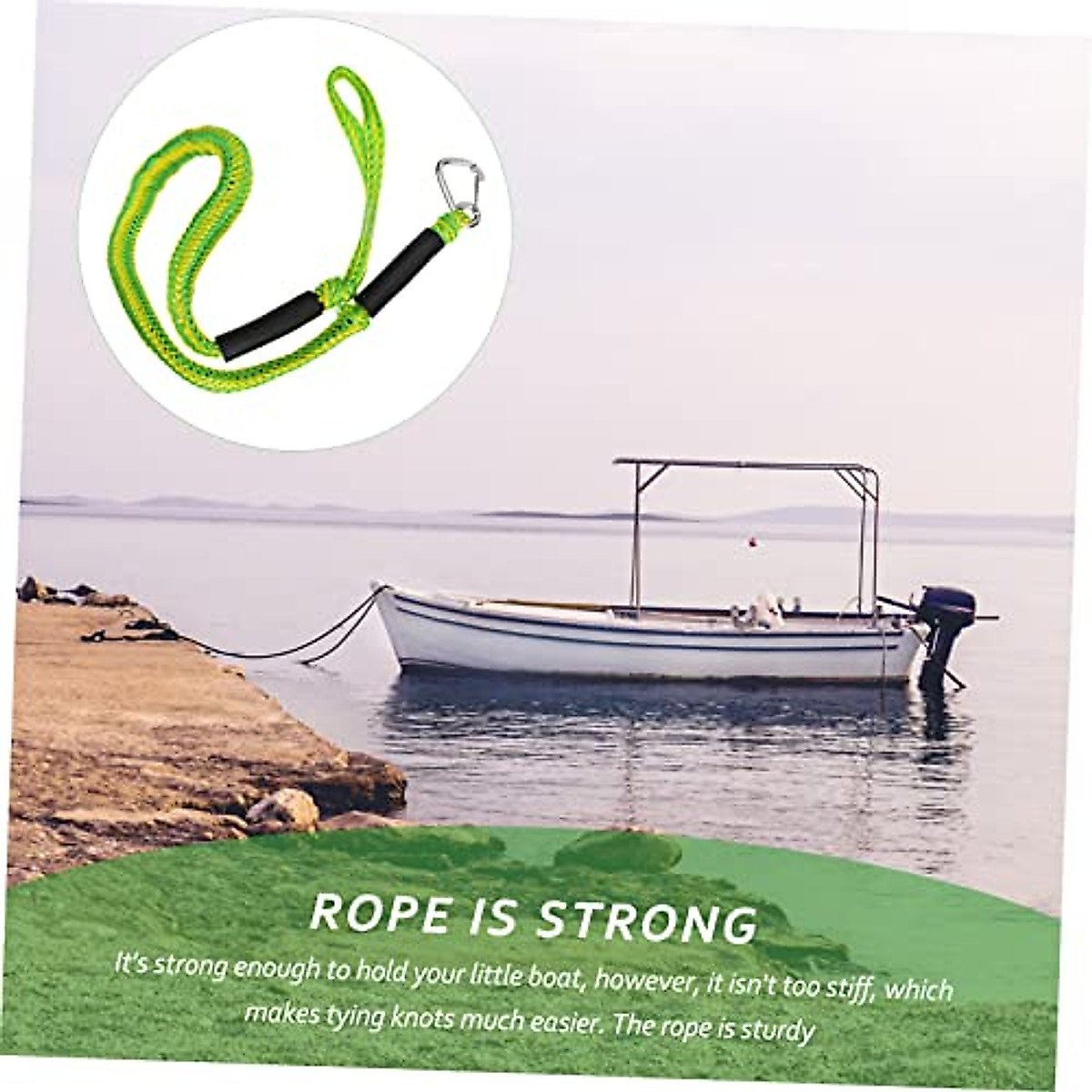 Abaodam 3pcs Boat Rope Boat Dock Lines Elastic Mooring Rope Dock Rope Marine Accessories Black Bungee Cords Braid Accessories Boat Accessory Dock watercraft Safety Rope Outdoor Boat Supply