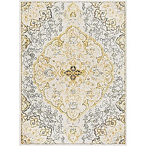 Artistic Weavers Lohena Vintage Medallion Area Rug,5'3" x 7'1",Yellow