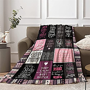 Sister Gifts from Sister Sister Birthday Gift | Best Sister Ever Blanket with Great Sentences | Gift for Sister from Brother Happy Christmas Bday Present for Sister Throw Blanket 50” X 60”