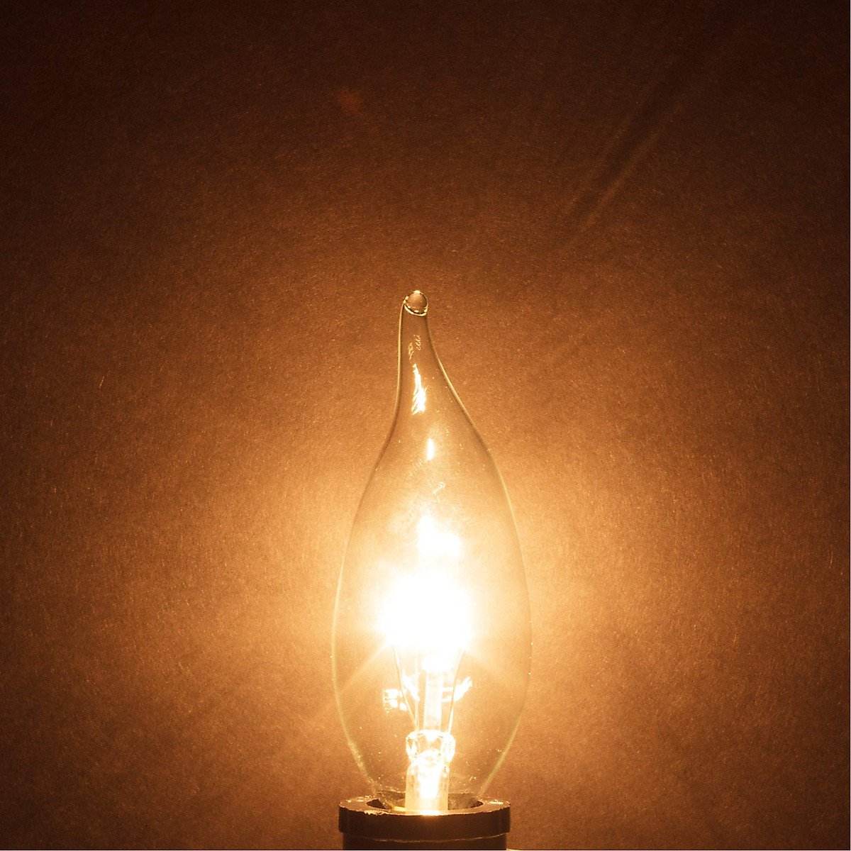 Simba Lighting Candelabra Flame Tip Clear CA10 25W E12 Base (12 Pack) Decorative Incandescent Light Bulbs 120V for Chandeliers, Ceiling Fan Lights, Pendants, Wall Sconces, Dimmable, Warm White 2700K