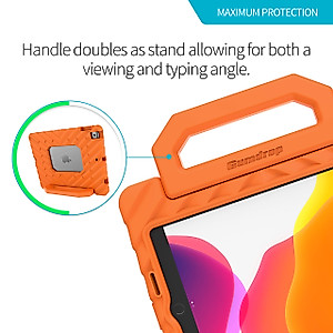 Gumdrop FoamTech Case Fits Apple iPad 9th | 8th | 7th Gen (10.2-inch) Designed for K-12 Students Teachers & Classrooms – Drop Tested Rugged Shockproof Bumpers for Reliable Device Protection– Orange