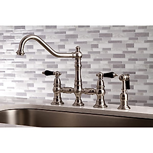 Kingston Brass KS3278PKLBS Duchess Bridge Kitchen Faucet, Brushed Nickel