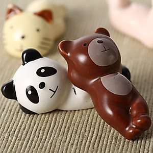 Yooce Cartoon Animal Chopstick Rest Spoon Holder Knife Stand, Set of 4