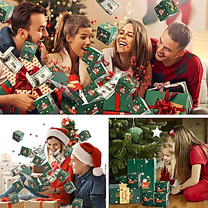 Surprise Gift Box Explosion for Money, Unique Folding Bouncing Surprise Gift Box Explosion, Christmas Cash Explosion Luxury Surprise Box Gift Box (Green Christmas)