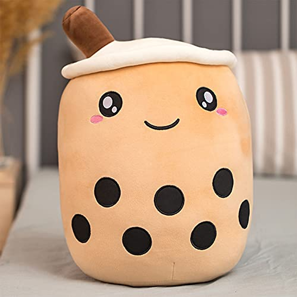VHYHCY Cute Stuffed Boba Plush Bubble Tea Food Milk Cup Plushie Pillow , Soft Kawaii Hugging Plush Toys Gifts for Kids(Brown, 9.4 inch)