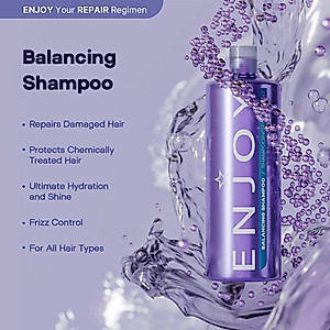 Enjoy Hair Care Balancing Shampoo, Sulfate Free Shampoo, Shampoo For Color Treated Hair, Shampoo for Men and Women, Curly Hair Shampoo - 10.1 Fl Oz
