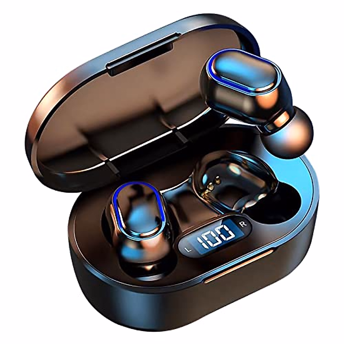 Anmery Wireless Earbuds with Wireless Charging Case Wireless Bluetooth 5.2 in Ear Built-in Microphone with Mic Noise Cancelling Headphones Premium Sound for Sports
