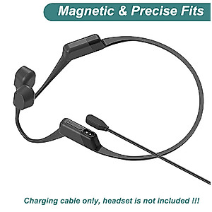 Kissmart Charger for AfterShokz Aeropex, Shokz OpenRun Mini, OpenRun Pro, OpenRun, OpenComm, Replacement Charging Cable Cord for AfterShokz Headphones [3.3ft/1m]