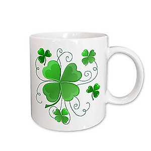 3dRose This Design is of Some Lucky Shamrocks Just in Time for St. Patrick's Day Mug, 11-Ounce