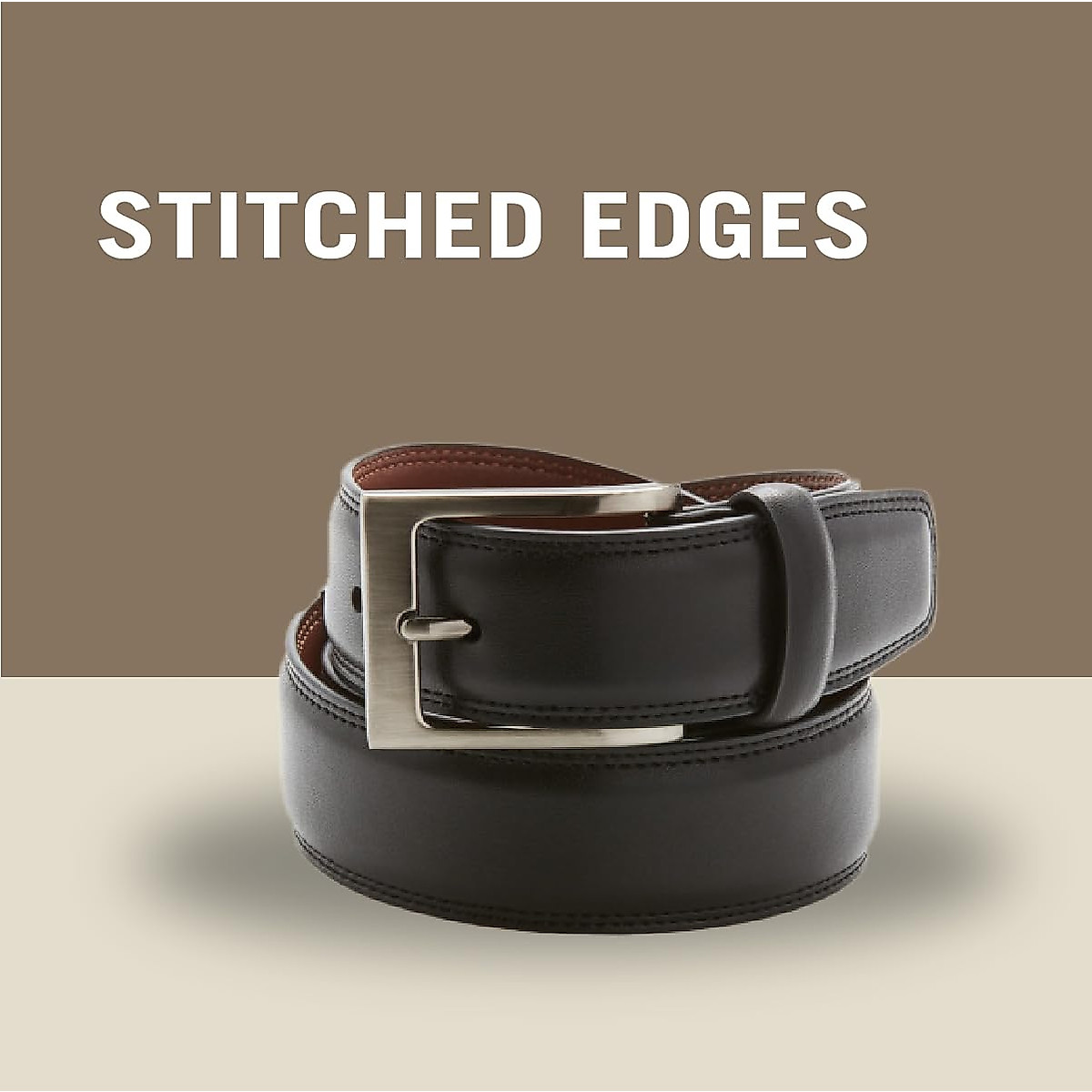 Perry Ellis Leather Men's Belt (Sizes 30-54 Inches Big & Tall), Timothy Cognac, 34