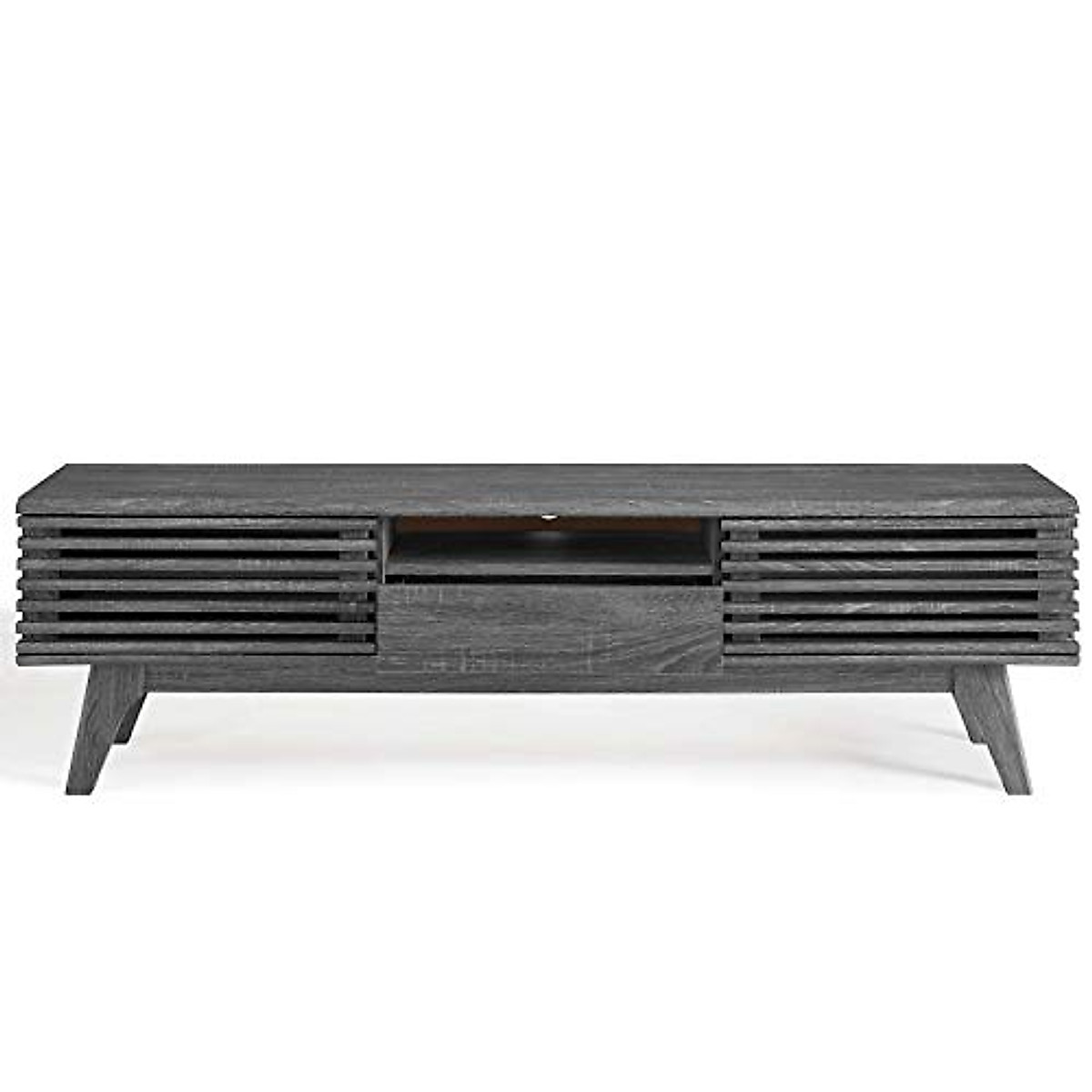 Modway Render Mid-Century Modern Low Profile 59 Inch TV Stand in Charcoal