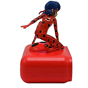 Lexibook - Miraculous Digital Alarm Clock with Night Light Snooze, Clock, Luminous Ladybug, Red colour - RL800MI