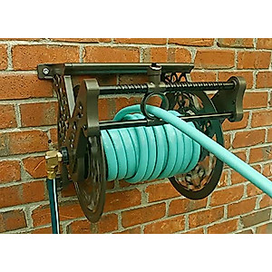 Liberty Garden 707 Decorative Wall Mount Garden Guide Hose Reel, Bronze