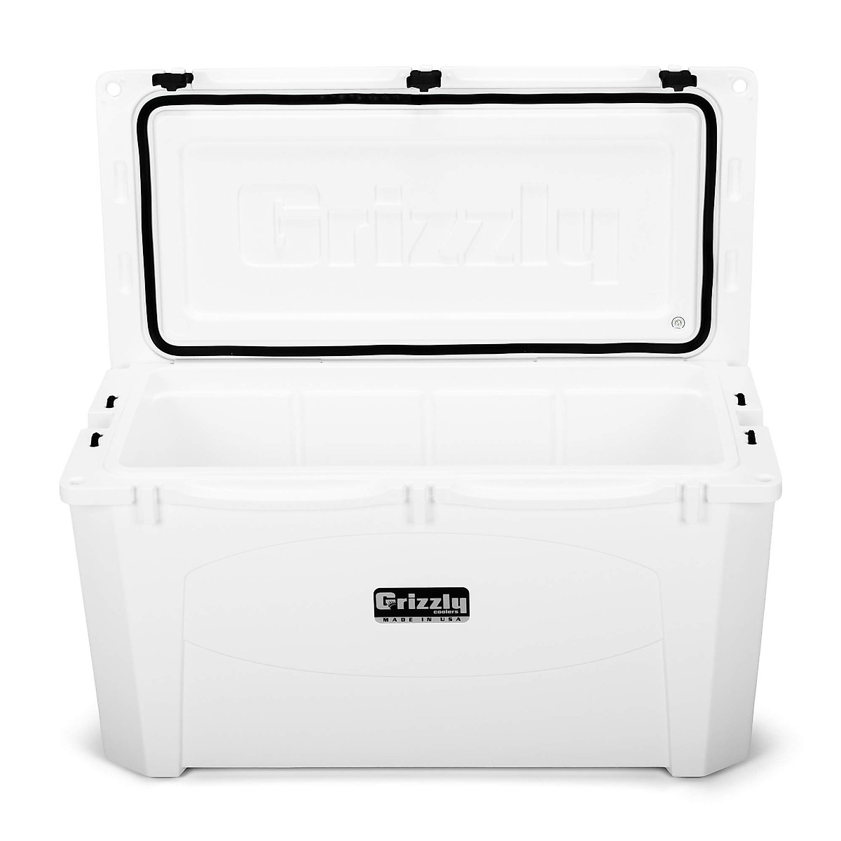 Grizzly 100 Cooler | 100 qt Ice Chest Durable Rotomolded Insulated | Made in USA | Warranty for Life | For Beach Boat Camping Fishing Hunting | G100 | White