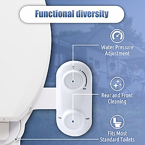 RV Bidet Attachment for Toilet- Self Cleaning Fresh Water Sprayer,Slide-in Easy Install, Adjustable Dual Nozzle (Cold) The proper distance between toilet screws 3.73-7.91 inches
