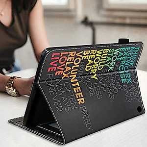 TBXOSTN Case for All-New Amazon Kindle Fire 7 Tablet (7" Display, 12th Generation, 2022 Release), Premium PU Leather Stand Cover with Smart Auto Wake, Inspirational Quotes Customized
