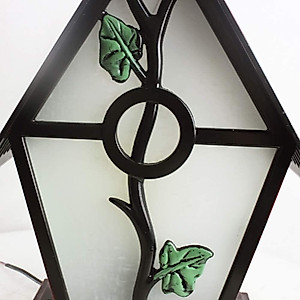 MODEBHD European Traditional Victorian Glass Lantern Waterproof Outdoor Column Pillar Lamp E27 Fence Park Villa Parking Gate Gazebo Column Post Light Aluminum Rainproof Table Lights