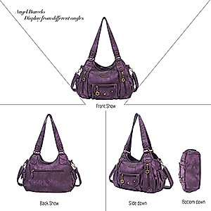 Angel Barcelo Womens Purses and Handbags PU Leather Shoulder Bag Fashion Hobo Bags for Girls (Stylish Purple)