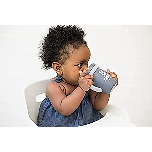 Bella Tunno Happy Sippy Cup – Transition Sippy Cups for Baby 6 Months and Older, Baby and Toddler Sippy Cups with Removable Handles and Non-Toxic, BPA Free Silicone, Sip Sip Hooray, 8 oz