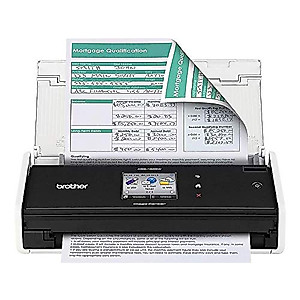 Brother ADS1500W ImageCenter ADS-1500W Wireless Compact Scanner, 600 x 600 dpi, 20 Sheet ADF