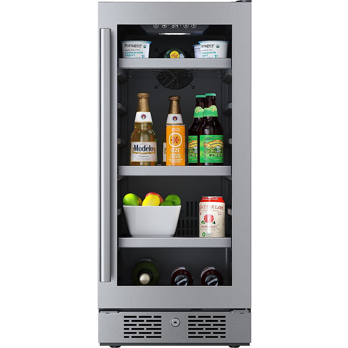 Avallon ABR152SGRH 15 Inch Wide 86 Can Beverage Center with LED Lighting