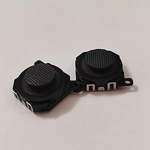 IJJ Replacement Parts Analog 3D Button Thumbstick Stick Joystick Rocker with Cap for PSP 1000 1001 -Black 2PCS，PSP 2-Axis Analog Thumb Joystick