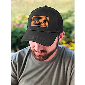Best Dad Ever Hat - Dad Hat Fathers Day Birthday Gifts for Dad Papa from Daughter Son Black Trucker Hat