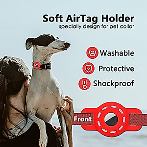 Amaessom Airtag Dog Collar Holder（4 Pack） Protective Airtag Case for Dog Collar，Anti-Lost Air Tag Case Holder Cover Compatible with Cat Dog Collars Loop ，Airtag Pet Holder 0.8 inch Width …
