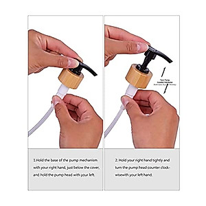 Glass Kitchen Soap Dispenser Set, Both Glass Soap Dispensers Equipped with Pumps& Bamboo Tray (Matte Black + Old Style Charactor)