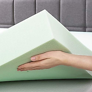 Best Price Mattress 4 Inch Ventilated Memory Foam Mattress Topper with Calming Green Tea Infusion, CertiPUR-US Certified, Twin, 4" Green Tea