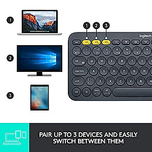 Logitech K380 + M350 Wireless Keyboard and Mouse Combo - Slim Portable Design, Quiet Clicks, Long Battery Life, Bluetooth, Easy-Switch, Windows, Mac, iPadOS, Chrome OS Compatible - Dark Grey